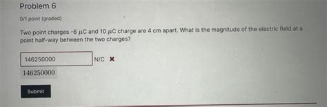 Solved Two Point Charges C And C Charge Are Cm Chegg