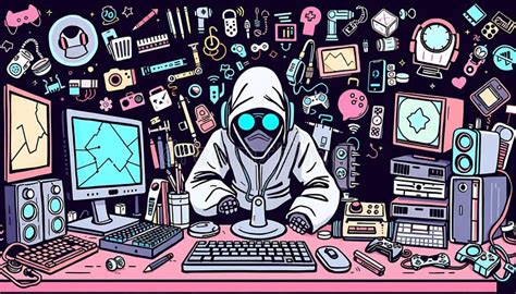 Hacker At Computer Desk Cyber Security Coding Digital Lifestyle