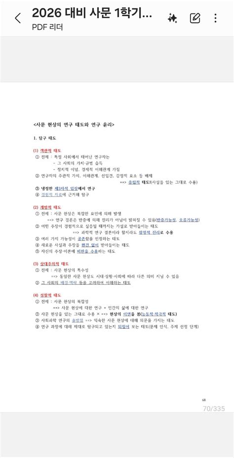 사문 현상의 연구 태도와 연구 윤리 필기 완성본 사회탐구 강사 사현