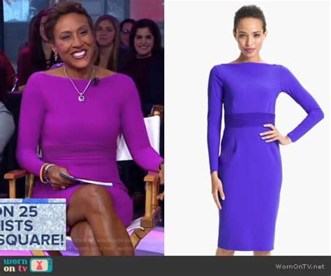 Wornontv Robins Purple Long Sleeve Stretch Dress On Good Morning