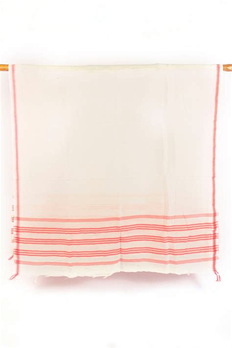 Cotton Gamusa Towel Blight Red Stripe Punarnawa Soul Of Artistry
