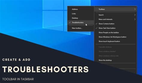 How To Add Troubleshooters Toolbar In Windows Taskbar