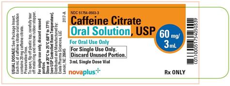 Caffeine Citrate Oral Solution Fda Prescribing Information Side
