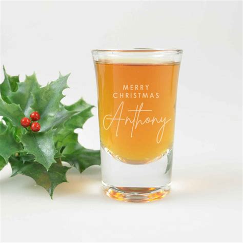 Customised Engraved Christmas Shot Glasses Personalised Favours