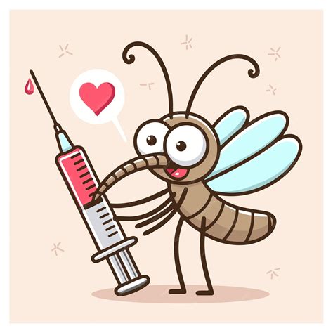 Dibujo Vectorial De Un Mosquito De Dibujos Animados Sosteniendo Una