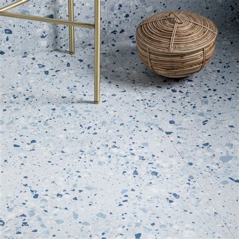 Terrazzo Lusso Blue Full Bodied Porcelain Tile Matt 60x60cm Deluxe