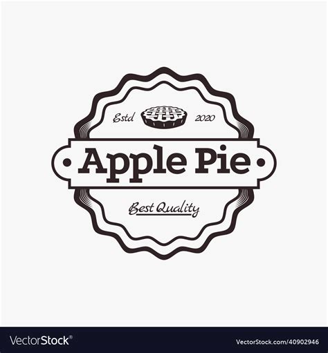 Vintage Retro Emblem Seal Badge Apple Pie Logo Vector Image