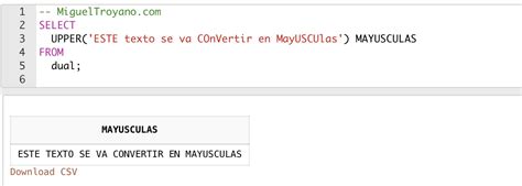 Función Upper En Oracle