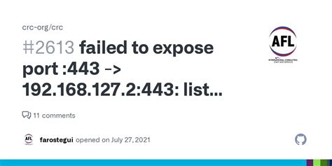 Failed To Expose Port 443 1921681272443 Listen Tcp 443 Bind