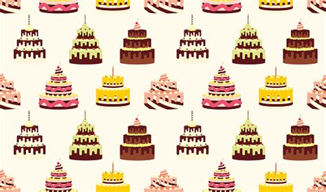 생일 결혼식 기념일 및 기타 행사에 대 한 크림과 함께 다른 케이크와 함께 완벽 한 패턴입니다 흰색 바탕에 평면 디자인의 벡터