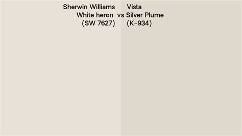 Sherwin Williams White Heron Sw 7627 Vs Vista Silver Plume K 934