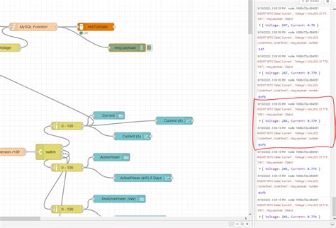 insert into mysql database general node red forum