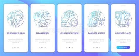 Using Geothermal Energy Advantages Blue Gradient Onboarding Mobile App