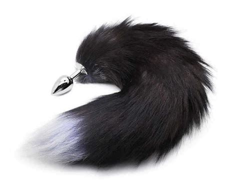 Black And Gray Sexy Fox Cat Tail Sex Toy Anal Plug Dizaster In A Halo