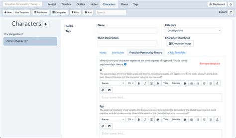 Freudian Personality Theory For Writers Explained Template
