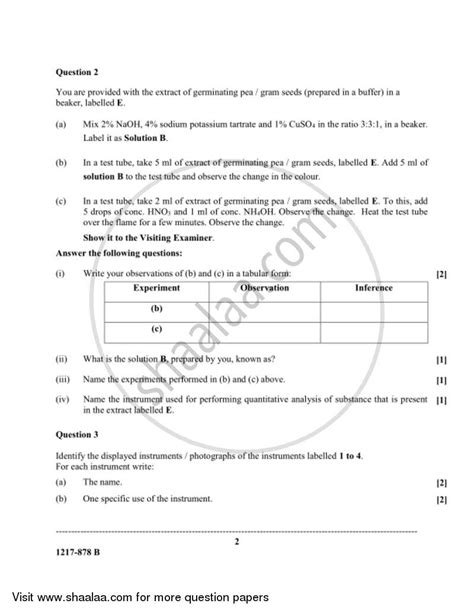 Biotechnology Practical 2016 2017 Isc Commerce Class 12 Set 1