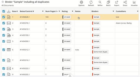 viewing document groups in results table knowledge base