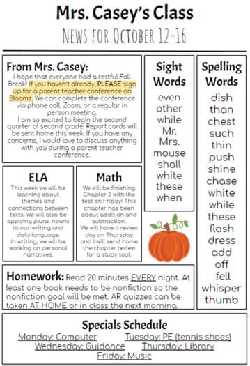 Editable Weekly Classroom Newsletter With Behavior Calendar Printable