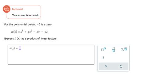 Solved For The Polynomial Below Is A Zero Chegg Com