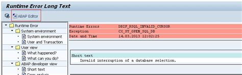 Solved TABLE INVALID INDEX Dump SAP Community