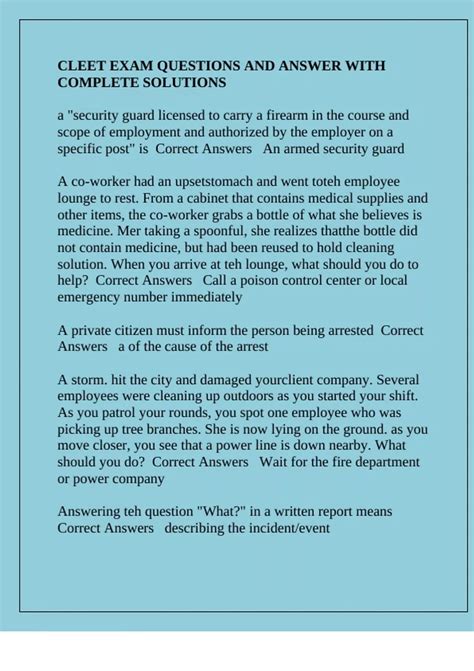 Cleet Exam Questions And Answer With Complete Solutions Cleet Stuvia Us