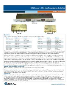 Comtech CRS 170A Switch Data Sheet AI SAT