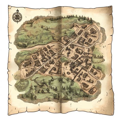 A Detailed Map With Military Checkpoints Strategic Planning Handdrawn Illustration Isolated On