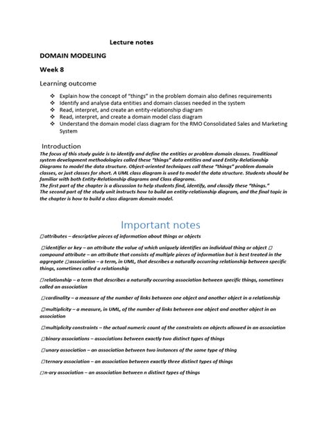 Week8 Unit4 Notes Kfl Pdf Conceptual Model Class Computer