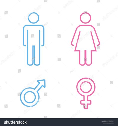 Vector Male Female Icon Set Stock Vector Royalty Free 2010823031