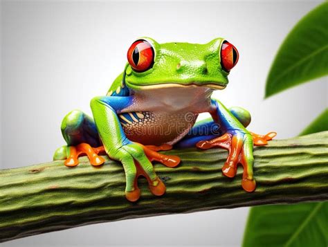 Tree Frog On A Leaf Stock Illustration Illustration Of Color 293704373
