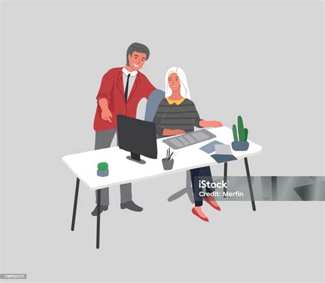 상사와 연수생 교육 사이의 클라이언트 또는 대화 또는 대화와 의사 소통또는 대화와 함께 하는 사무실 내부 비즈니스 금융 커버를
