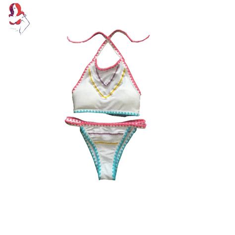 UCHIHA LQ Swimsuit For Girls 3 Colours Of Halter Embroidery Push Up
