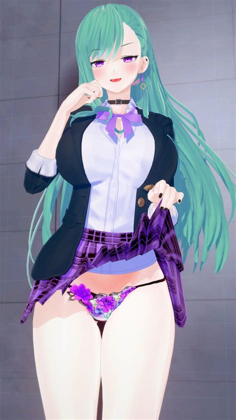 Rule 34 1girls 3d Big Breasts Black Nails Blush Female Female Only Green Hair Koikatsu Large