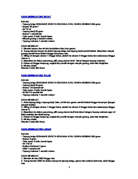 Report Pdf Cara Membuat Mie Sehat [7rv3mn69d12d]