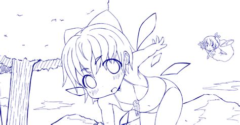 東方 チルノ線画 黒刻（くろやん）のイラスト Pixiv