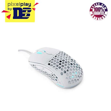 Pwnage Ultra Custom Symm Wired Rgb Gaming Mouse Honeycomb Sides White