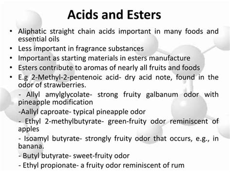 Aliphatic Compounds Used In Perfumery Pptx