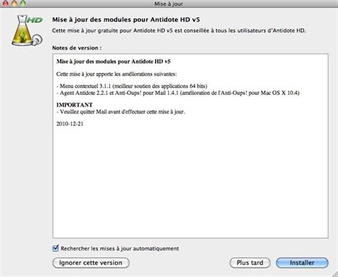 Mise à jour des modules pour Antidote HD v5 MacQuébec