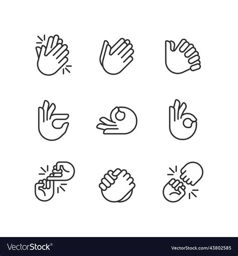Gestures And Communication Pixel Perfect Linear Vector Image