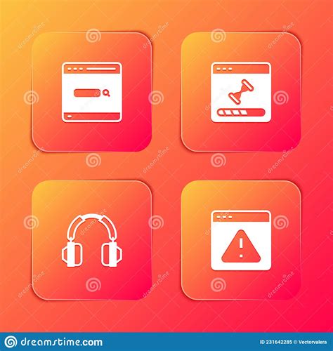 Set Search Engine Loading Data Window Headphones And Browser With
