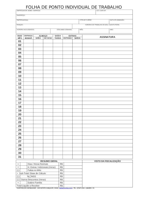 doc folha de ponto dokumen tips