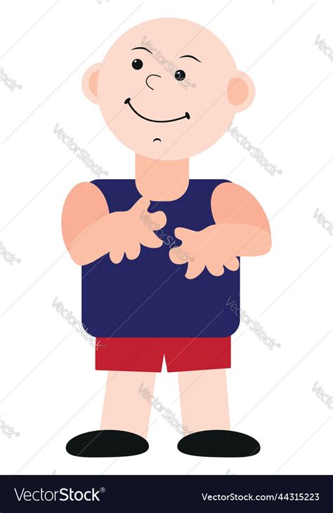 Boy With Shaved Head On A White Background Vector Image