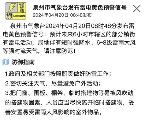 雷雨！大风！泉州发布预警！雷电审核杨婷婷