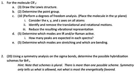 SOLVED For The Molecule CIF 3 Draw The Lewis Structure 2