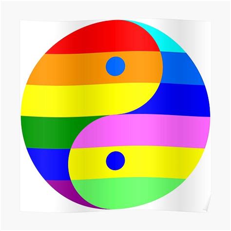 Rainbow Yin Yang Poster For Sale By Unisol Redbubble