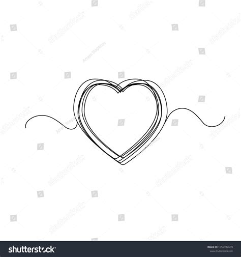 연속 얇은 선 하트 벡터 그림 스톡 벡터로열티 프리 1655932639 Shutterstock