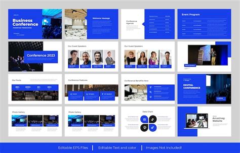 Конференция Дизайн презентации Powerpoint Премиум векторы