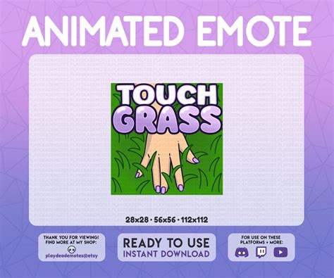Touch Grass Animated Emote Animated Static Touch Grass Emote