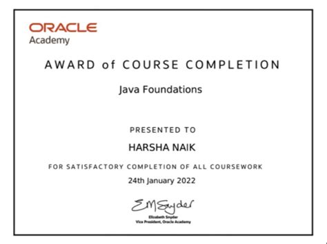 Harsha Naik On Linkedin Oracleacademy Javafoundations