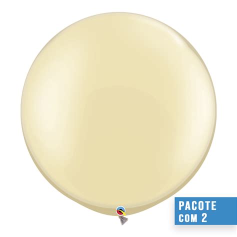 BalÃo De LÁtex Marfim Perolado 30 Polegadas Pc 2 Unidades Qualatex 38508